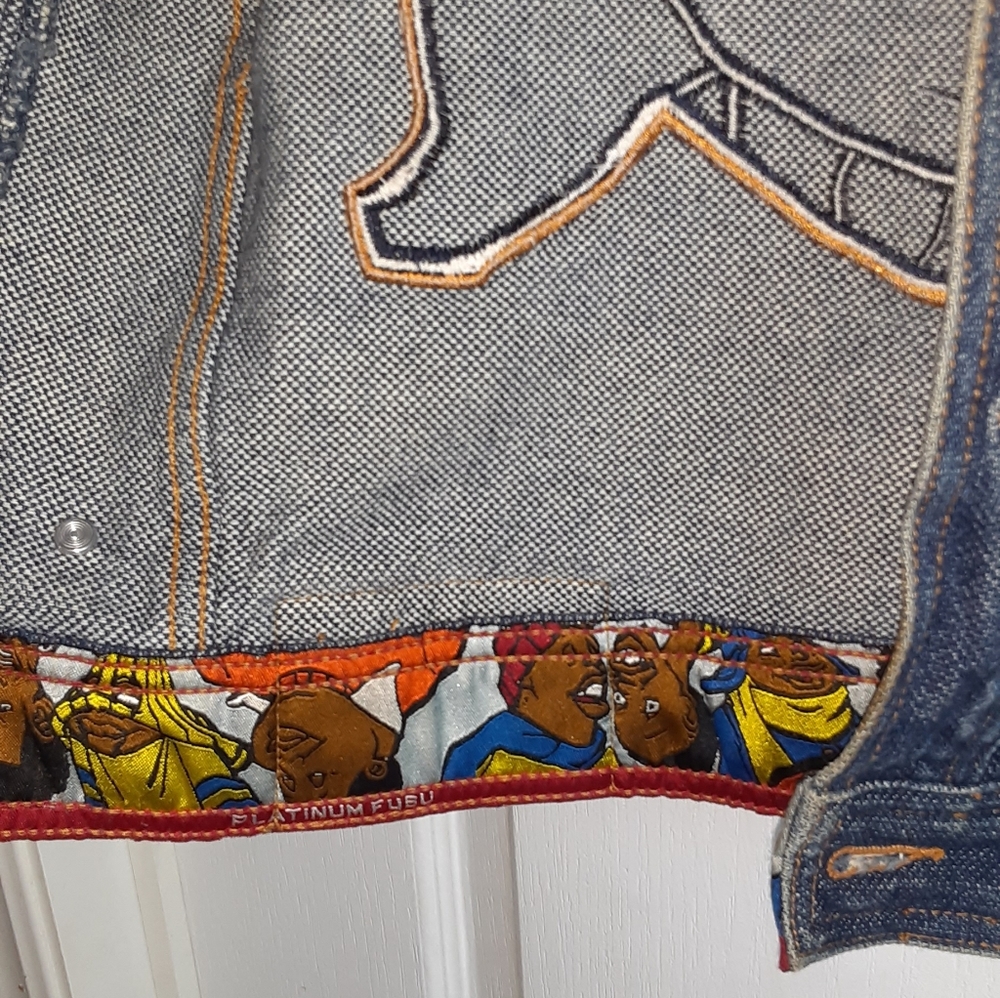 Vintage Fubu Platinum Fat Albert Jean Jacket - Gem
